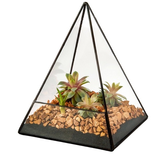 Other | Triangle Glass Geometric Succulent Terrarium Tabletop Moss ...